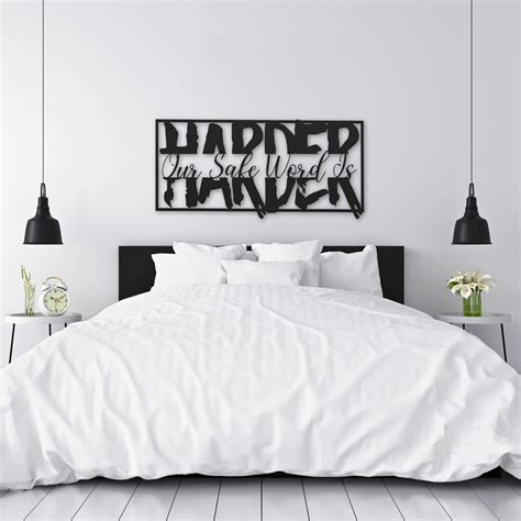 Naughty Sign Sex Room Sign Metal Safe Word Above Bed Sign Spouse Gift Naughty Wife Gift