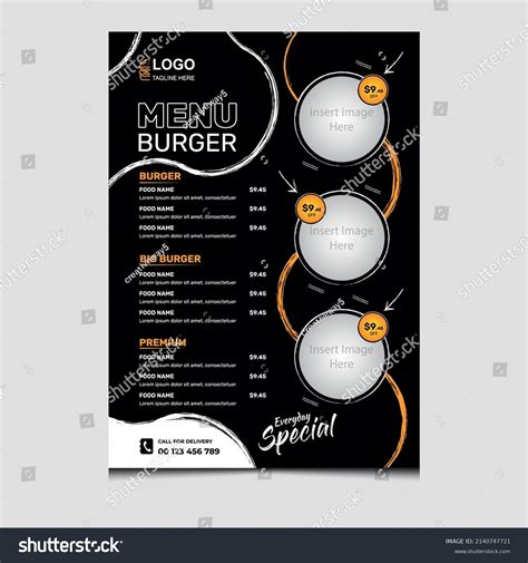 Burger Menu Template Design Stock Vector Royalty Free Shutterstock