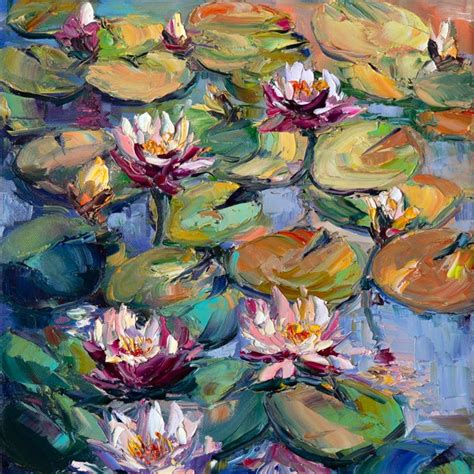 Water Lily Painting Etsy