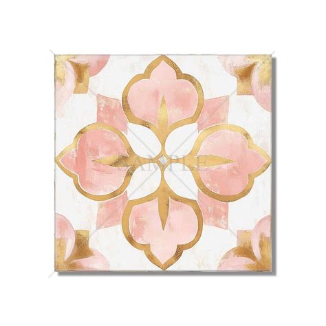 Pink Ceramic Tiles Kitchen Backsplash Pink And White Patterned Tile