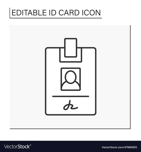 Id Card Line Icon Royalty Free Vector Image Vectorstock