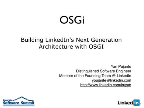 Building Linkedins Next Generation Architecture With Osgi Pdf Computer Software And