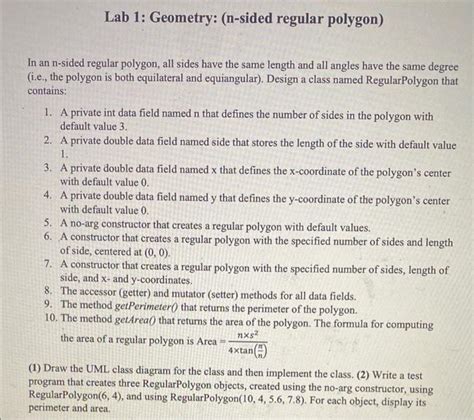 Solved Lab Geometry N Sided Regular Polygon In An Chegg