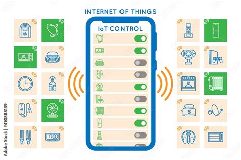 Internet Of Things Iot Devices And Network Connectivity Concepts Set