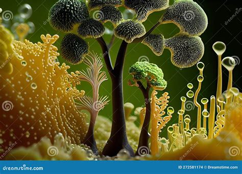 Microorganisms Under Microscope Stock Illustration 272581174