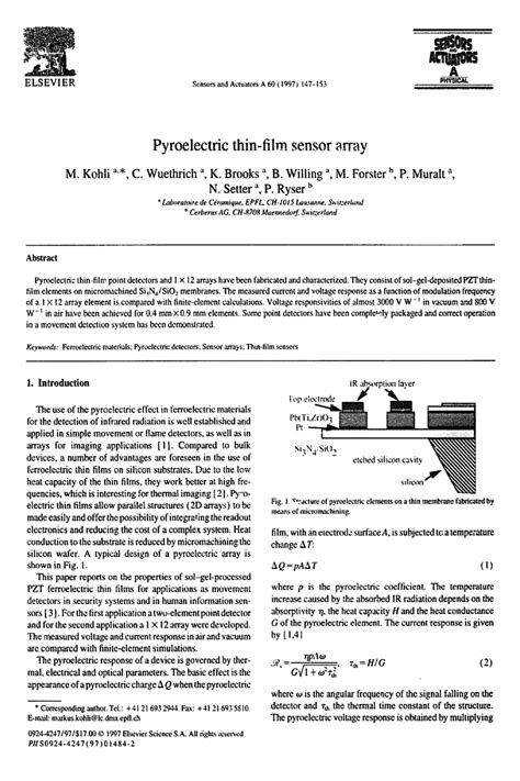 Pdf Pyroelectric Thin Film Sensor Array