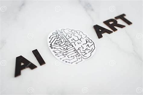 ai art text with half human half robot brain artificial intelligence