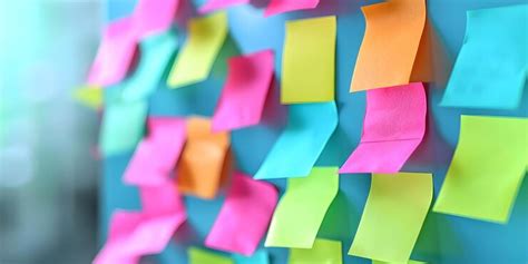 Colorful Sticky Notes On Project Management Board Track Tasks And