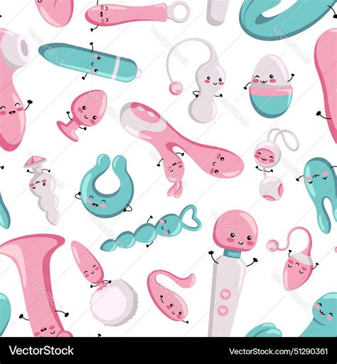 Seamless Pattern With Different Sex Toys Vector Image Seamless Pattern With Different Sex Toys Vector Image