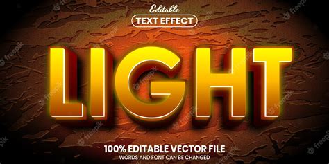 Premium Vector Light Text Font Style Editable Text Effect