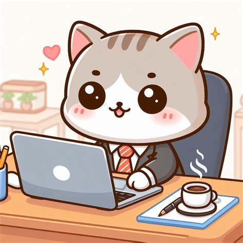 Cute Animated Cat Using Laptop In 2024 Cute Cartoon Wallpapers Cute Cartoon Cute Doodles