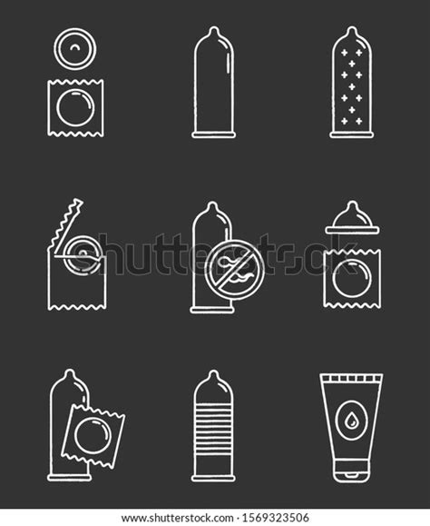 Safe Sex Chalk Icons Set Male Stock Vector Royalty Free 1569323506