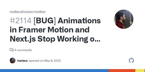 Bug Animations In Framer Motion And Nextjs Stop Working On Page Reloads · Issue 2114