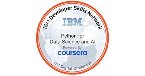 just earned my ibm python for data science badge via coursera verified on credly mohak