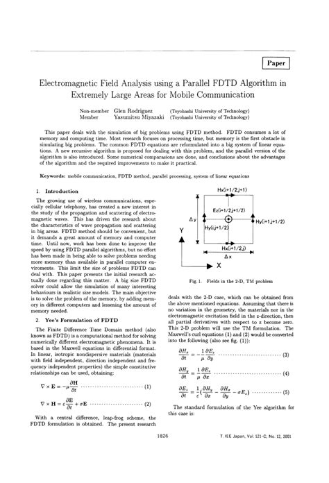 Pdf Electromagnetic Field Analysis Using A Parallel Fdtd Algorithm In Extremely Large Areas