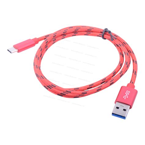 Professional Red Braided Usb 30 A Male To Type C Male Cable High