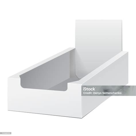 백색 홀더 상자 Pos Poi 마분지 빈은 고립 된 백색 배경에 제품을 표시 합니다 디자인을 위한 준비 제품 포장 벡터 Eps10 0명에 대한 스톡 벡터 아트 및 기타