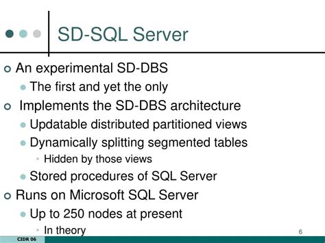 Ppt Sd Sql Server A Scalable Distributed Database System Powerpoint Presentation Id6881882