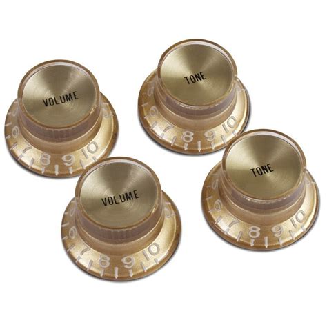 Gibson Top Hat Knobs Gold Wgold Inserts 4 Pack
