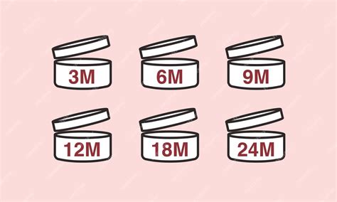 개봉 후 기간 기호 파오 화장품 기호 화장품의 유효 수명 프리미엄 벡터