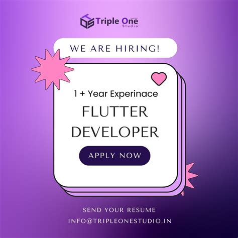 Flutter Developer Hiring Jobopportunity Mobileappdevelopment