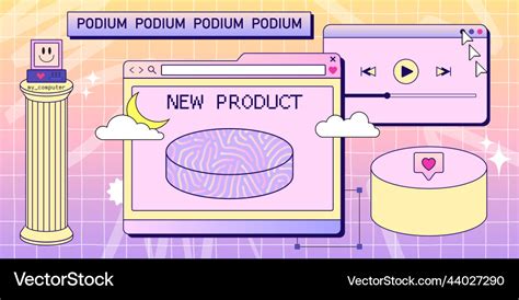 Retro Browser Computer Window In S Vaporwave Vector Image