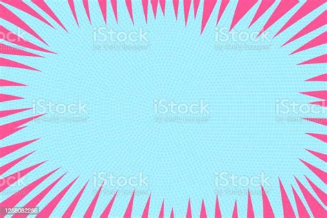 팝 아트 다채로운 만화 책 잡지 표지 줄무늬 무지개 배경 만화 재미 복고풍 패턴 스트립 모의 벡터 하프톤 그림입니다 90 년대 스타일 선버스트 스타버스트 모양 1990