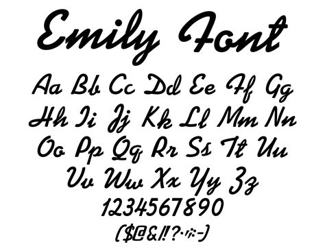 Emily Font Svg Handwritten Font Svg Cursive Font Svg Handwritten Digital Download Font Bundle