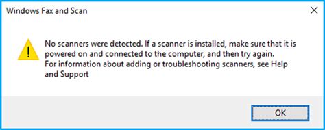 fix windows 10 fax and scan no scanners were detected