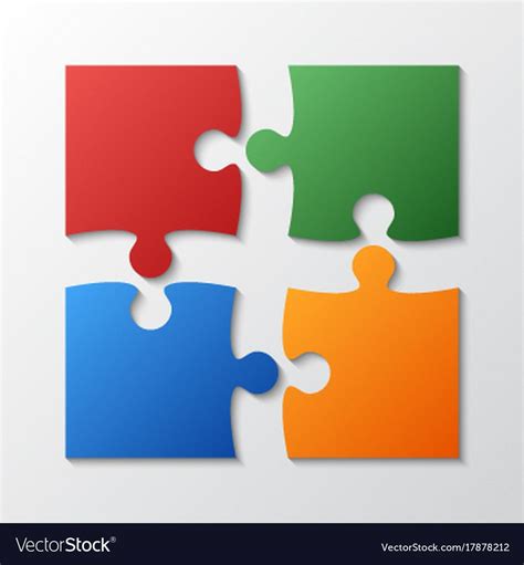 4 Piece Puzzle Template Powerpoint Free