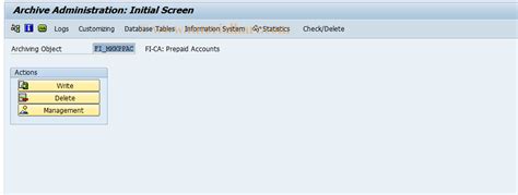 Fparppac Sap Tcode Fi Ca Archiving Prepaid Accounts