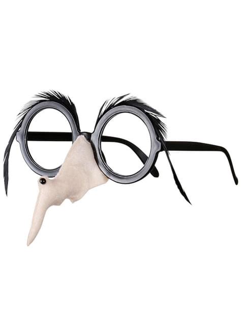 Witch Glasses With Nose And Grey Eyebrows Funidelia