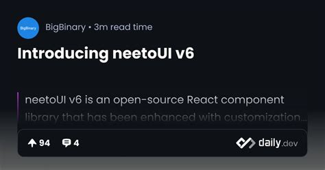 Introducing Neetoui V6 Rreact