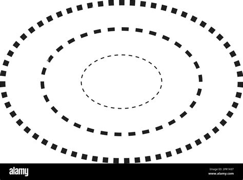 Tracing Ellipse Shape Symbol Dashed And Dotted Broken Line Element For