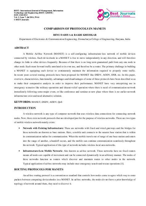 Pdf Comparison Of Protocols In Manets