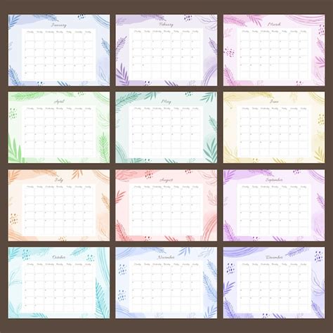 Нарисованный рукой шаблон настольного календаря 2023 года Бесплатный вектор