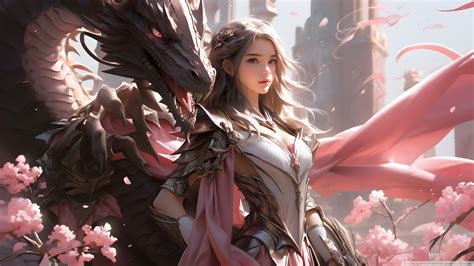 Dragon Girl Fantasy Art 4k Uhd Wallpaper For Ultrahd Desktop And Tv