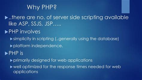Introduction To Php “php Is A Server Side Scripting Language Designed