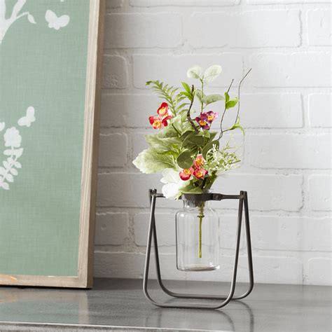 Hanging Glass Jar Vase With Metal Stand Set Of 2 Sauders Nursery Llc