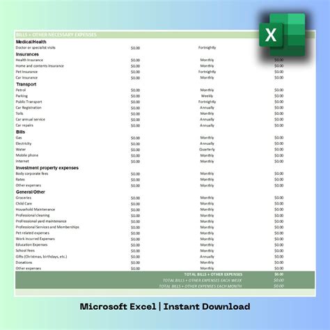 Simple Personal Budget Tracker Etsy