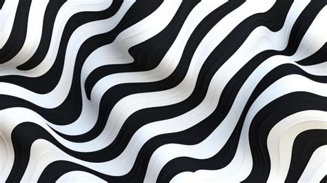 Black And White Wavy Pattern Abstract Design Premium Ai Generated Image
