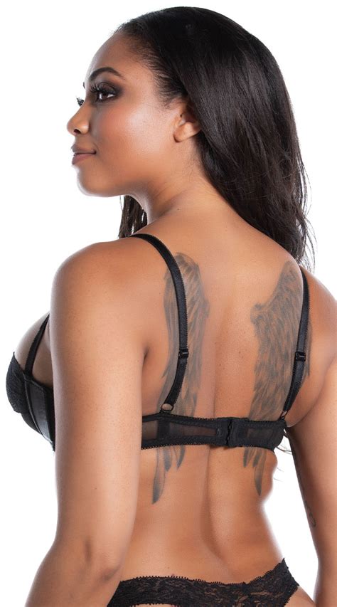 Black Satin Peek A Boo Shelf Bra Sexy Open Cup Bra Sexy Sheer Bra