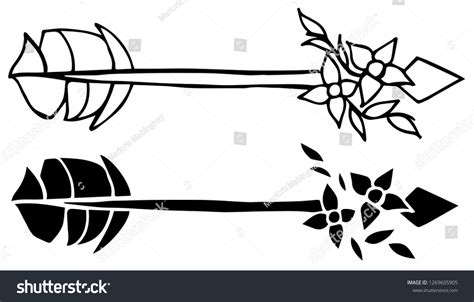 Arrow Feather Vector Illustration Graphic Design Stock Vector Royalty Free 1269605905
