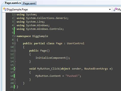 Visual Studio 2010 Silverlight Application How Can I Add Code To A