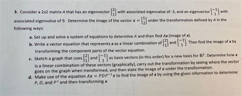Solved 3 Consider A 2x2 Matrix A That Has An Eigenvector