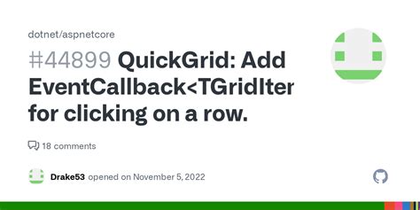 Quickgrid Add Eventcallback For Clicking On A Row · Issue 44899