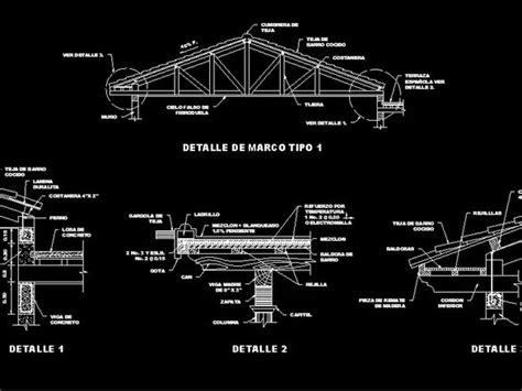 Estructura De Techo De Dos Aguas En Autocad Cad 5153 Kb