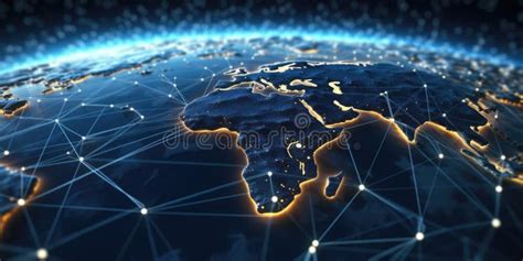 A Map Of The World With Lines And Dots Suitable For Illustrating Global Connections And