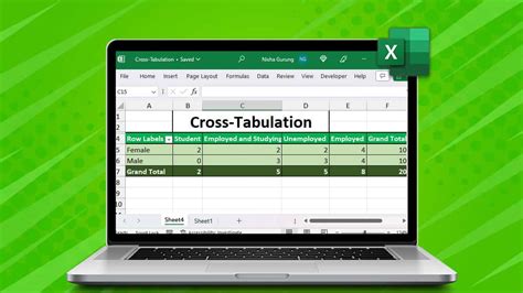 how to create cross tabulation in excel