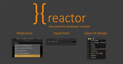 reactor developer console 유틸리티 도구 unity asset store